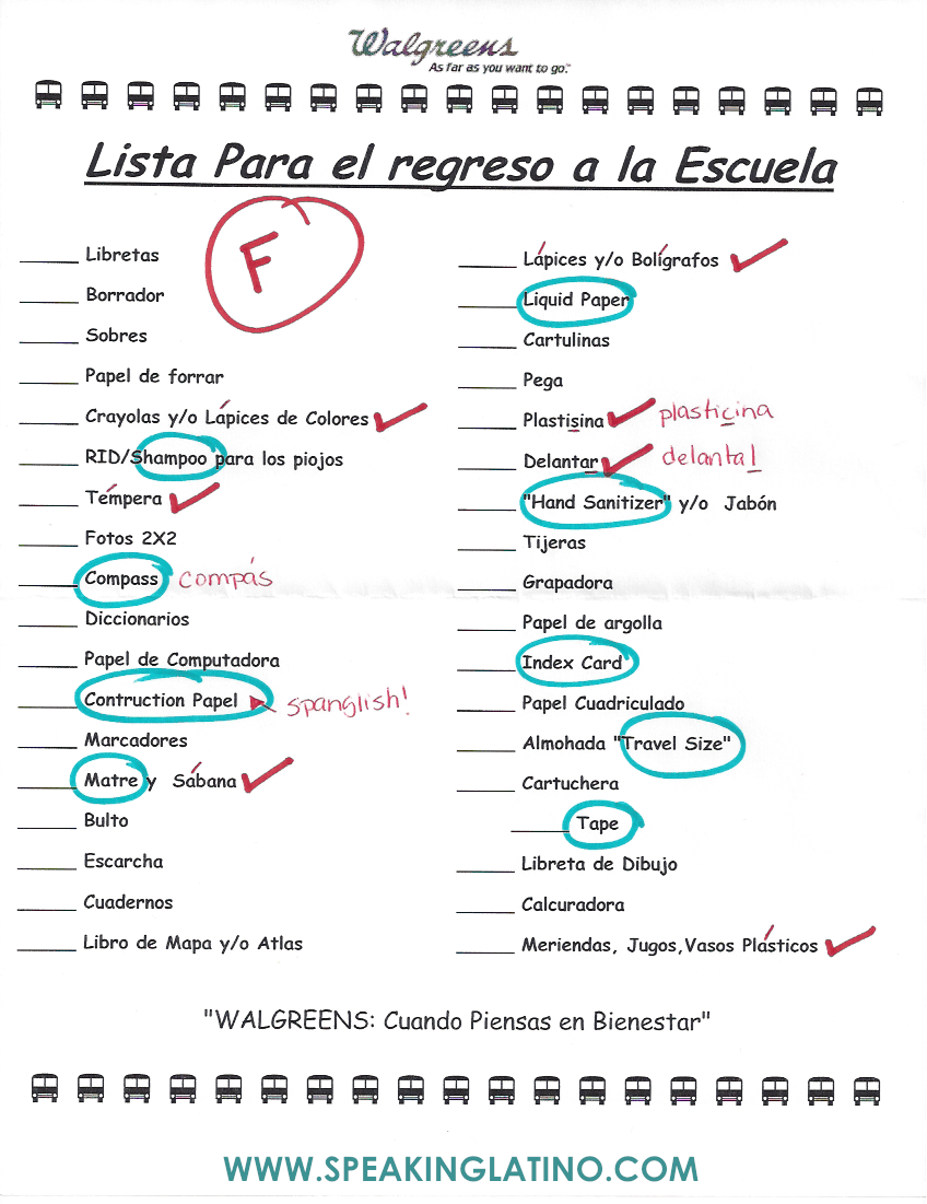 The List Of School Supplies In Spanish That Needs To Go Back To School The List Of School Supplies In Spanish That Needs To Go Back To School