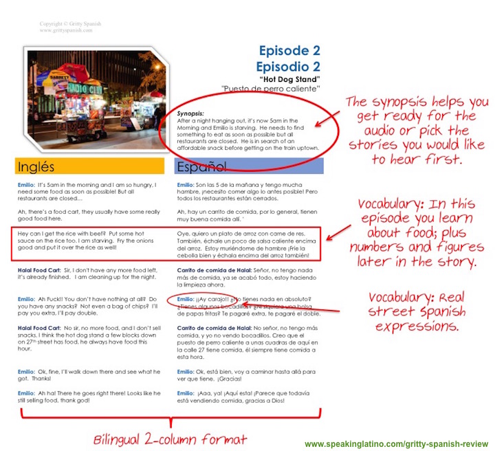 Gritty Spanish Listening and Reading Comprehension Audio Program Review