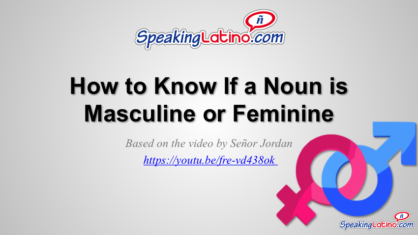 Gender and Number of Nouns (Introduction to Articles) Spanish Class ...