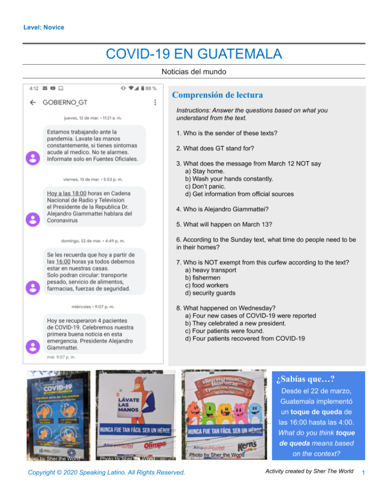 New Scaffolded Spanish Class Activities