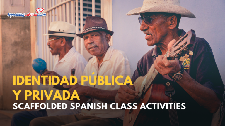 La Identidad Pública y Privada: 19 Scaffolded Spanish Class Activities ...